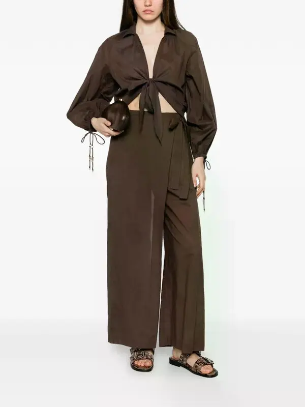 TWINSET Wrap-front Wide-leg Trousers