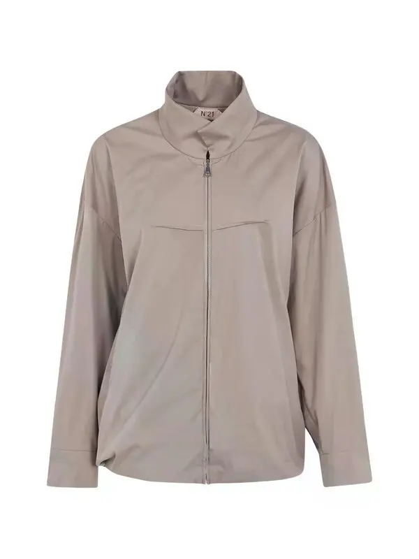 N°21 High-neck Zip-up Bomber Jacket