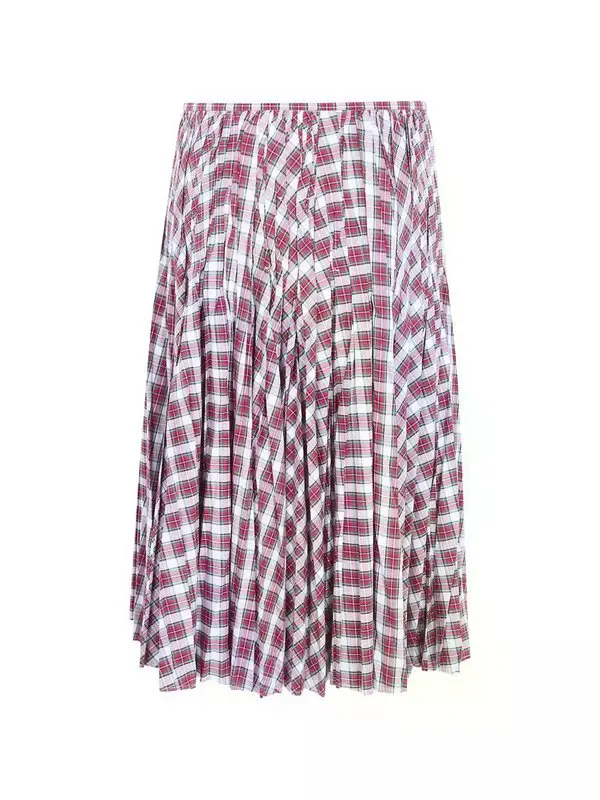 N°21 Check Pattern Pleated Midi Skirt