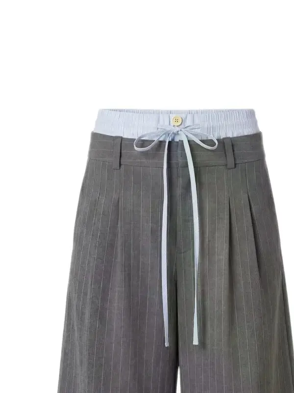 Monse Pinstripe Wide-leg Trousers With Drawstring Waistband