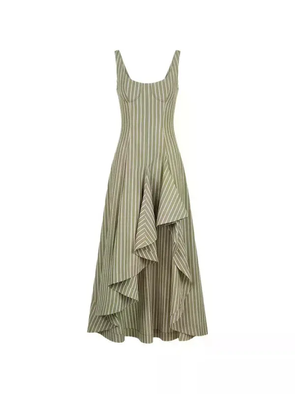 Monse Striped Corset Dress - Green
