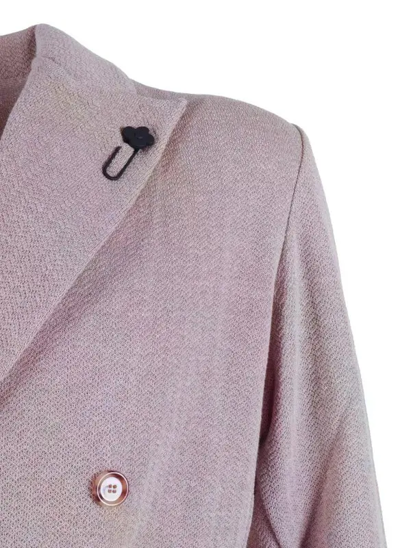 LARDINI Double-breasted Knit Jacket - Neutrals