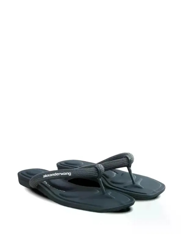 Alexander Wang Jenna Logo-print Thong Sandals - Grey