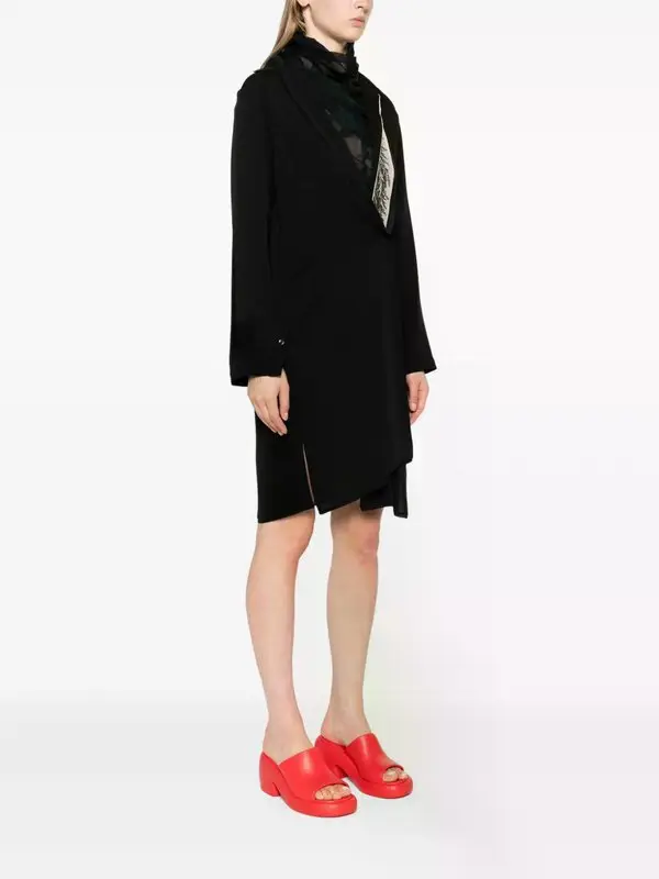 IBRIGU Wrap Silk Midi Dress