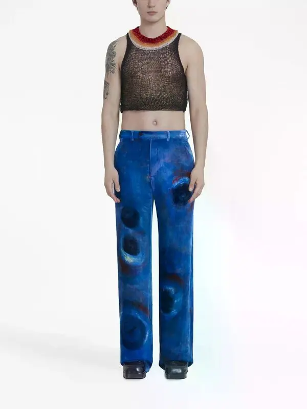 Marni Painterly-print Straight-leg Trousers