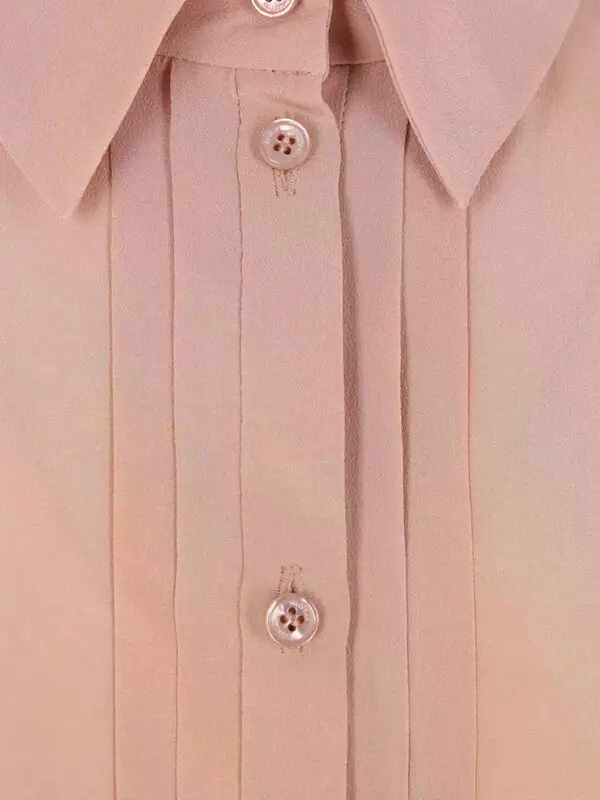 Valentino Garavani Pleated Long-sleeve Blouse