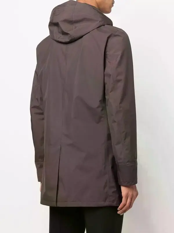 Herno Zip-up Raincoat With Detachable Hood