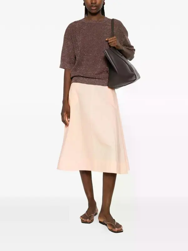 Brunello Cucinelli Metallic-effect T-shirt - Brown