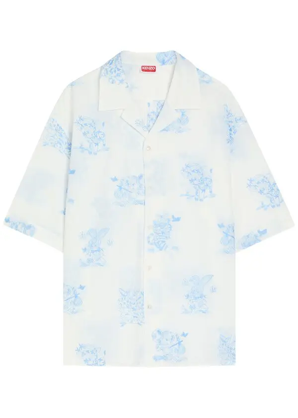 Kenzo Cartoon Embroidered Cotton-blend Shirt