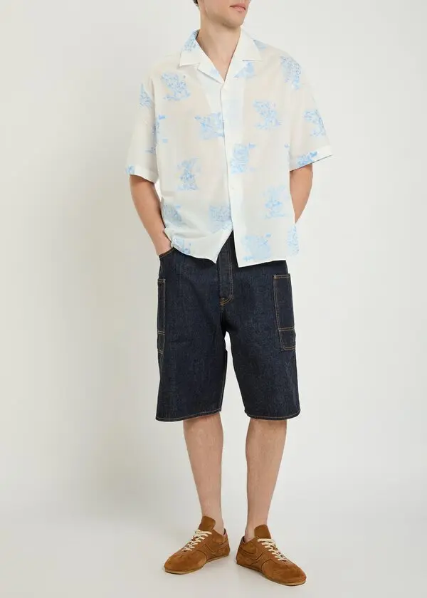 Kenzo Cartoon Embroidered Cotton-blend Shirt