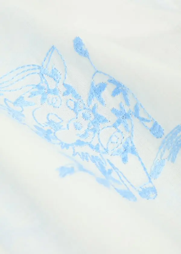 Kenzo Cartoon Embroidered Cotton-blend Shirt