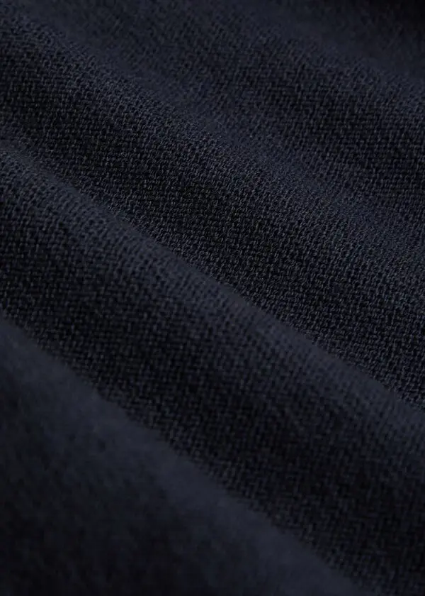 A.p.c. Cotton And Cashmere-blend Polo Shirt - Navy
