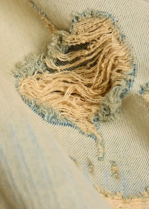 Kenzo Distressed Wide-leg Jeans - Denim