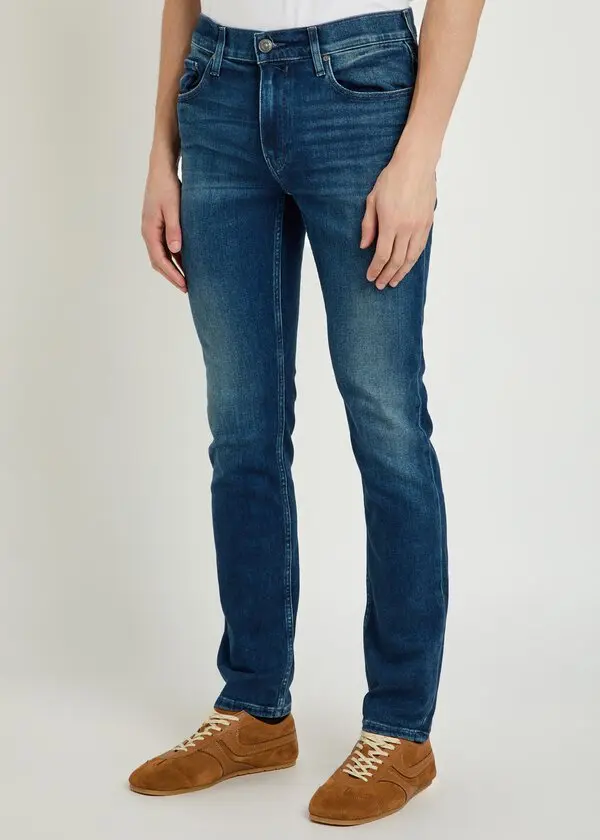 Paige Lennox Slim-leg Jeans - Mid Blu