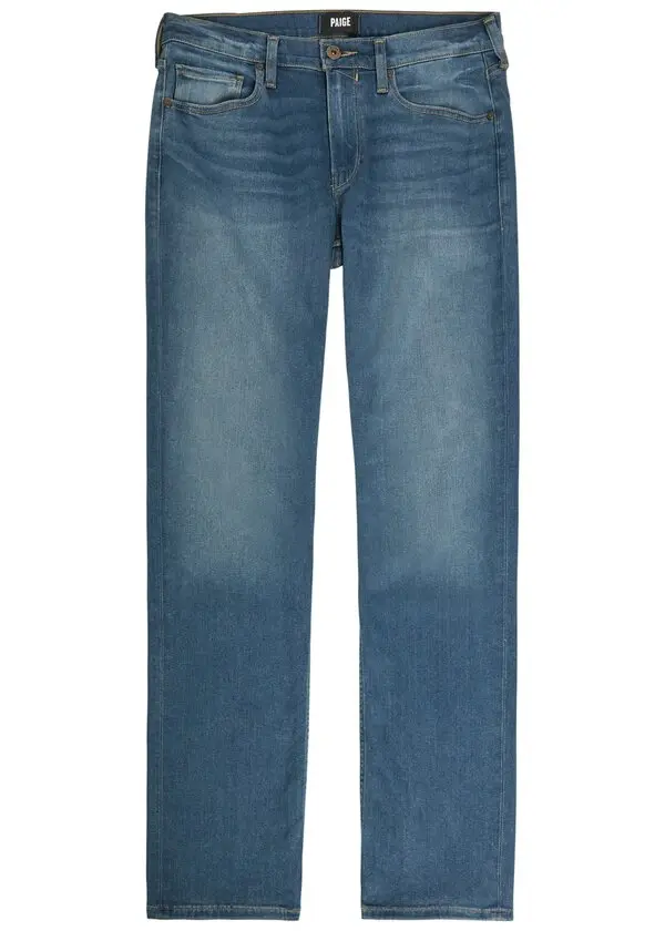 Paige Normandie Straight-leg Jeans - Mid Blu