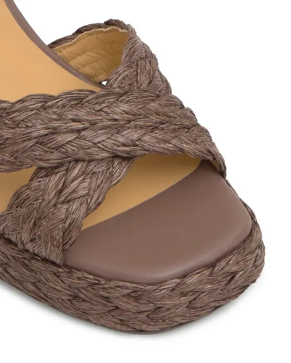 CastaÑer Valeriette Raffia Platform Sandals - Brown