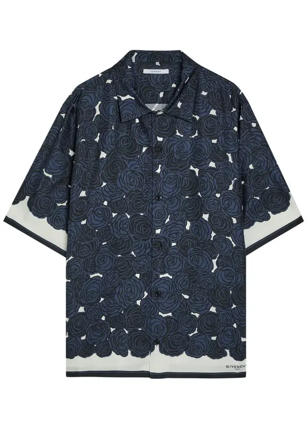 Givenchy Printed Silk Shirt - Navy