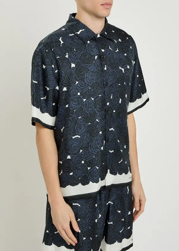 Givenchy Printed Silk Shirt - Navy