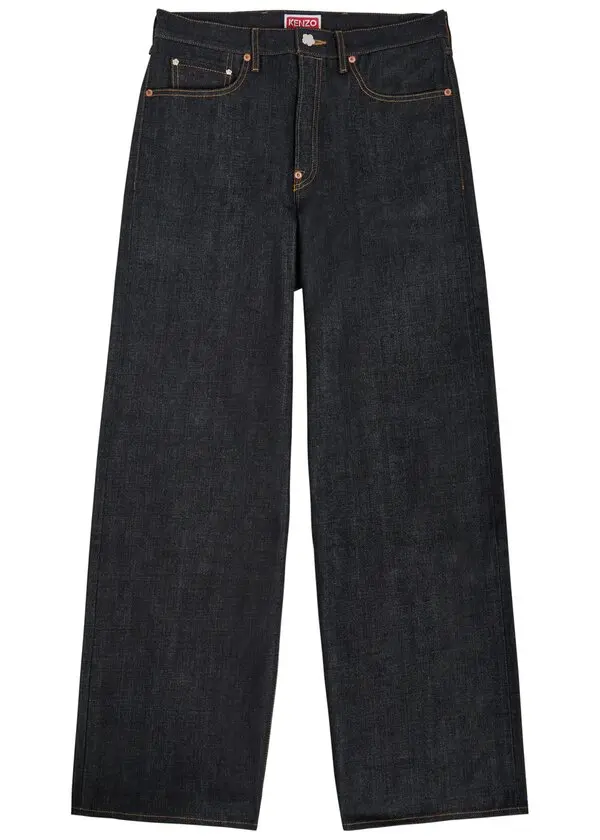 Kenzo Turn-up Wide-leg Jeans - Indigo