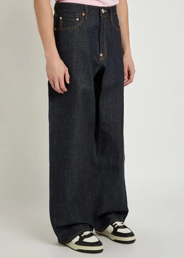 Kenzo Turn-up Wide-leg Jeans - Indigo
