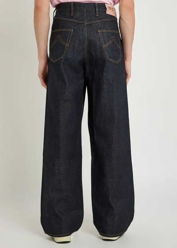 Kenzo Turn-up Wide-leg Jeans - Indigo
