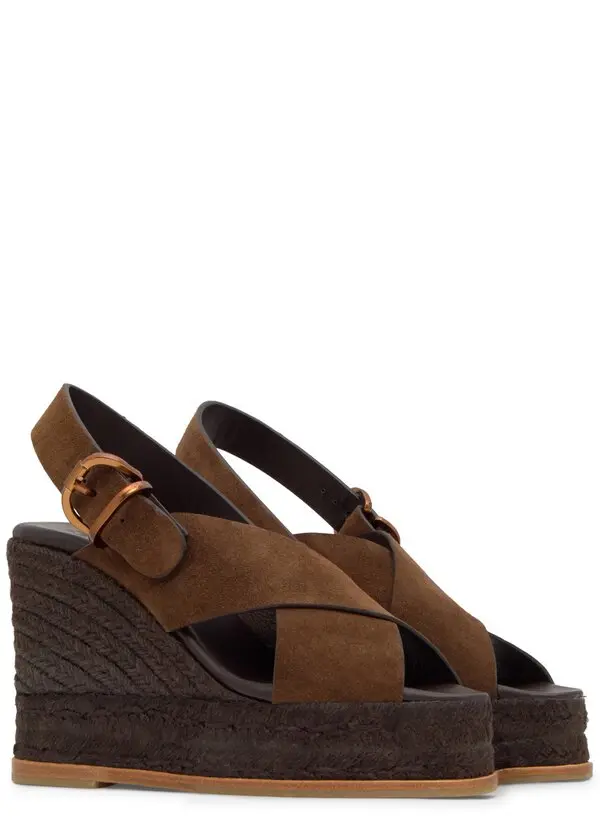 CastaÑer Betina Suede Wedge Sandals