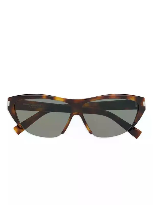 Saint Laurent Geometric Tortoiseshell Sunglasses - Brown