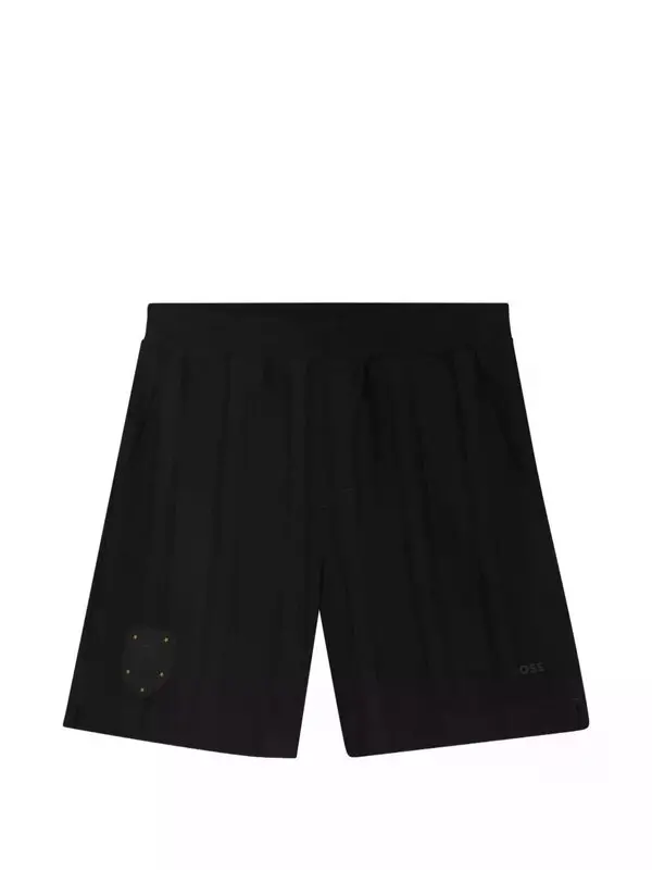 Hugo Boss Logo-patch Pleated Shorts - Black