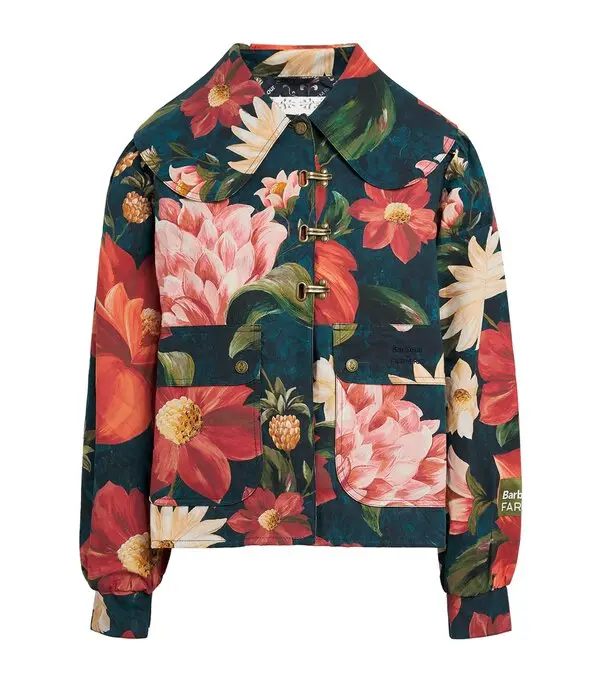 Barbour X Farm Rio Cotton Floral Jacket - Navy