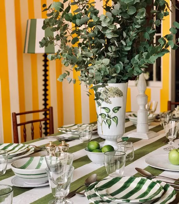 SUMMERILL & BISHOP Linen Stripe Tablecloth