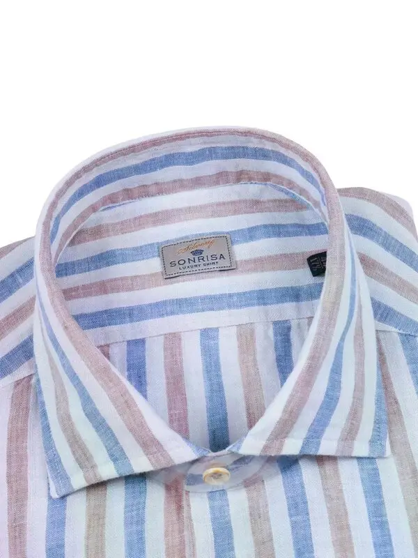 SONRISA Vertical-stripe Spread-collar Shirt