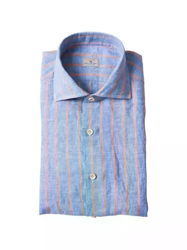 SONRISA Vertical-stripe Cotton Shirt