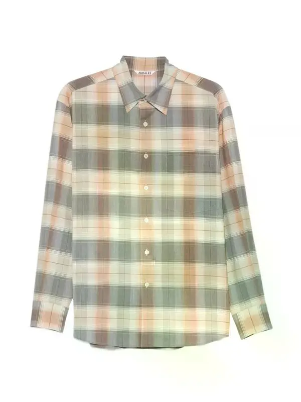 Auralee Check-print Wool Shirt