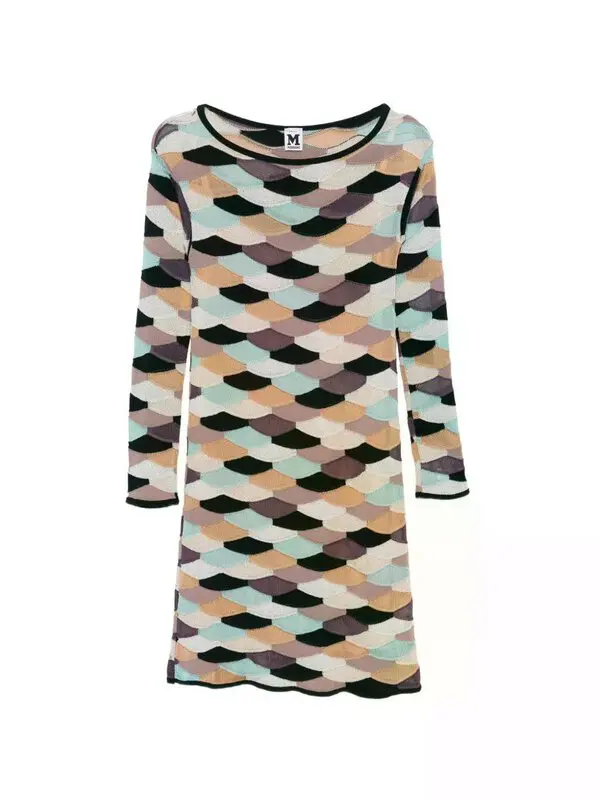 Missoni 2000s Scallop Pattern Long Sleeve Dress