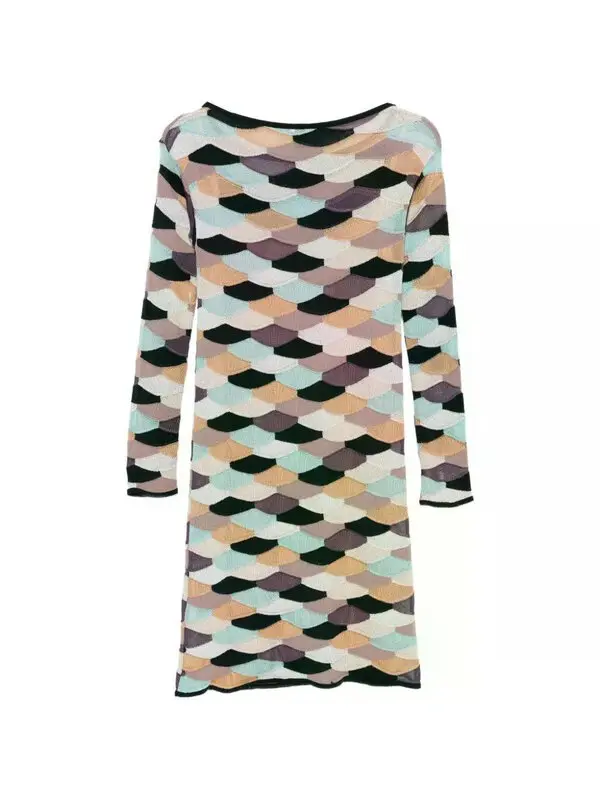 Missoni 2000s Scallop Pattern Long Sleeve Dress