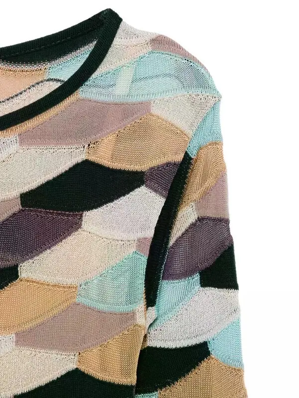 Missoni 2000s Scallop Pattern Long Sleeve Dress