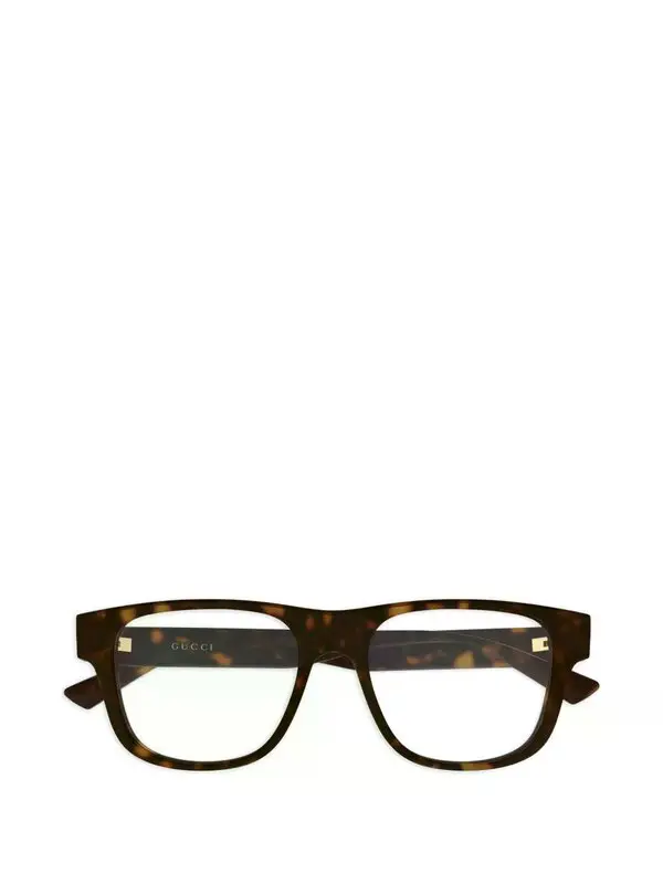 Gucci Rectangle-frame Glasses - Brown