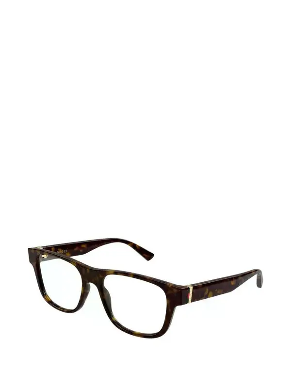 Gucci Rectangle-frame Glasses - Brown