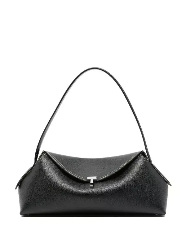 TOTEME Grained Leather T-lock Shoulder Bag - Black