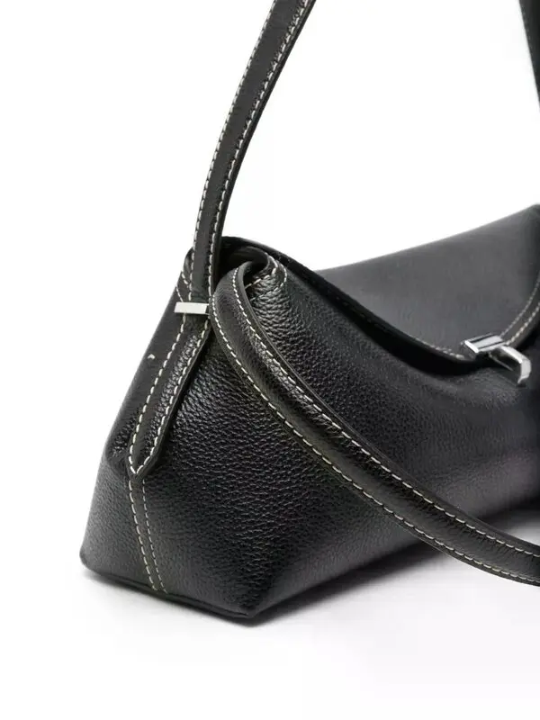 TOTEME Grained Leather T-lock Shoulder Bag - Black