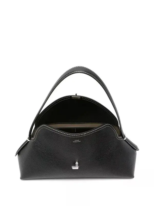 TOTEME Grained Leather T-lock Shoulder Bag - Black