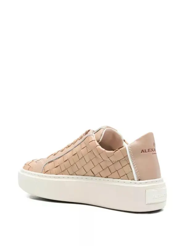 ALEXANDER SMITH Woven Leather Platform Sneakers - Neutrals