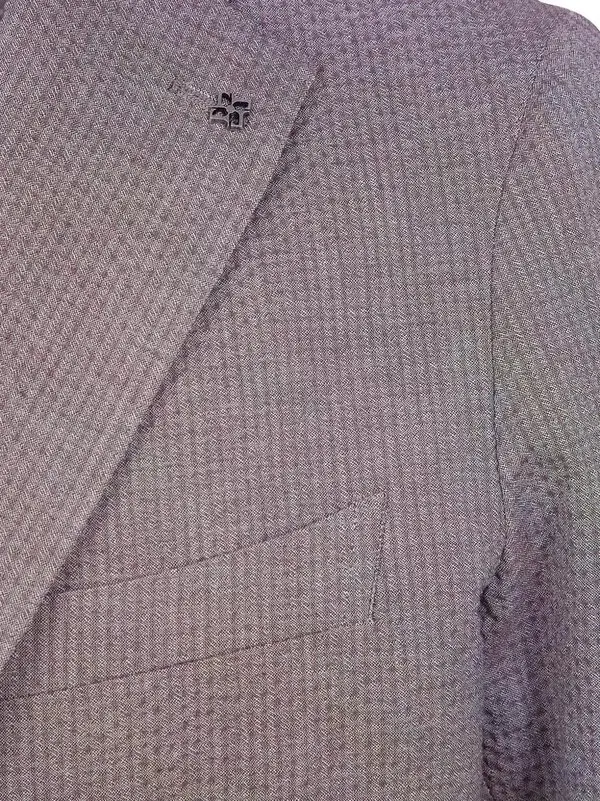 Tagliatore Textured Single-breasted Blazer - Grey