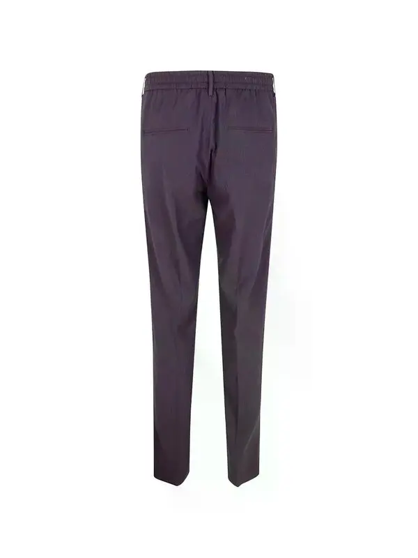 Tagliatore Seersucker Drawstring Trousers - Brown