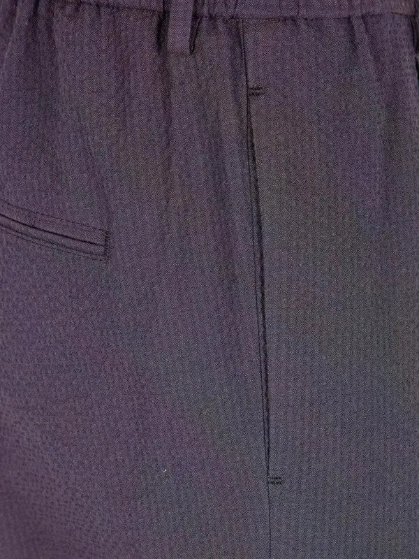 Tagliatore Seersucker Drawstring Trousers - Brown