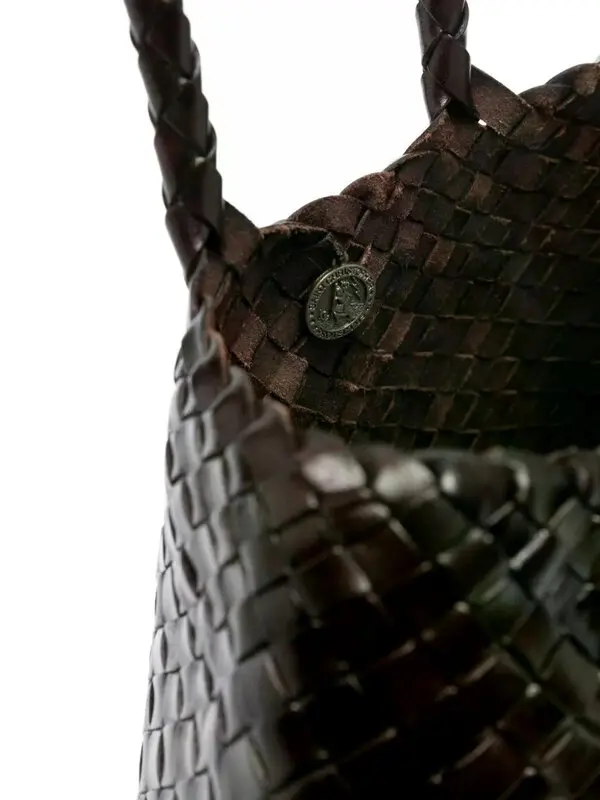 Dragon Diffusion Small Santa Croce Woven Leather Tote - Brown