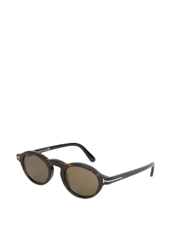 TOM FORD Aristotele 02 Tortoiseshell-effect Round-frame Sunglasses - Brown