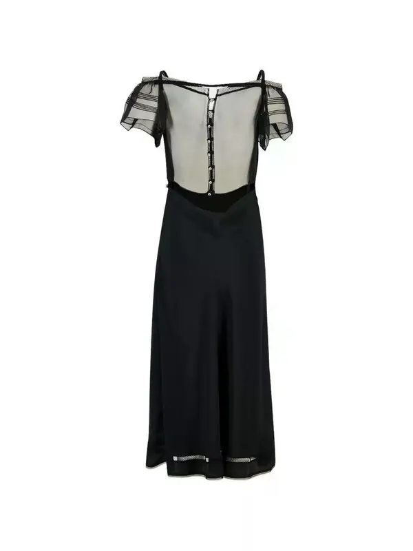 Rabanne Mesh-panelled Cold-shoulder Midi Dress