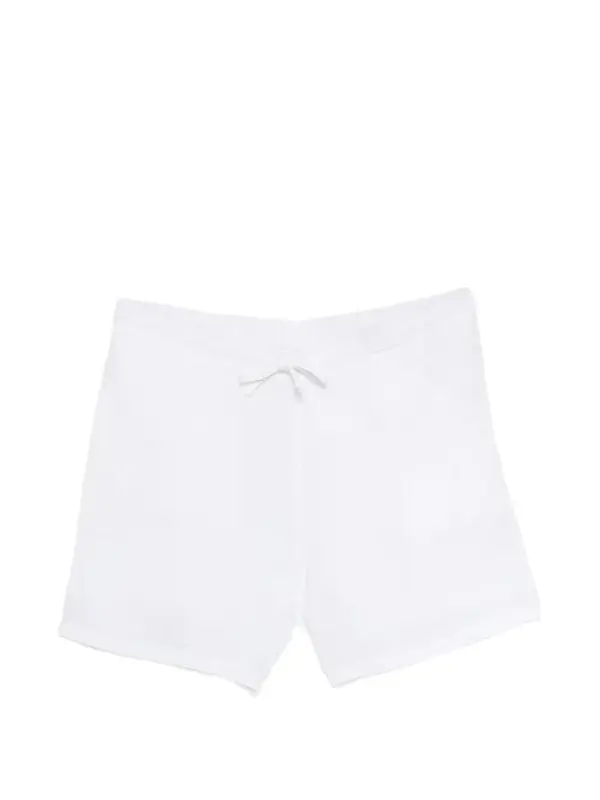 120% Lino Drawstring-waist Shorts - White