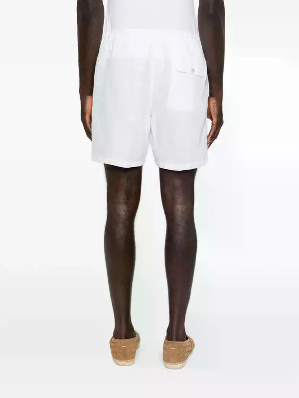 120% Lino Drawstring-waist Shorts - White